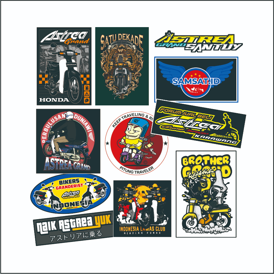 Jual stiker honda grand/astrea/stiker event touring merchandise ...