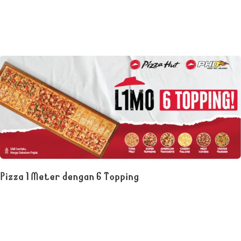 Jual BARU L1mo Pizza Hut 1 meter 6 TOPPING | Shopee Indonesia
