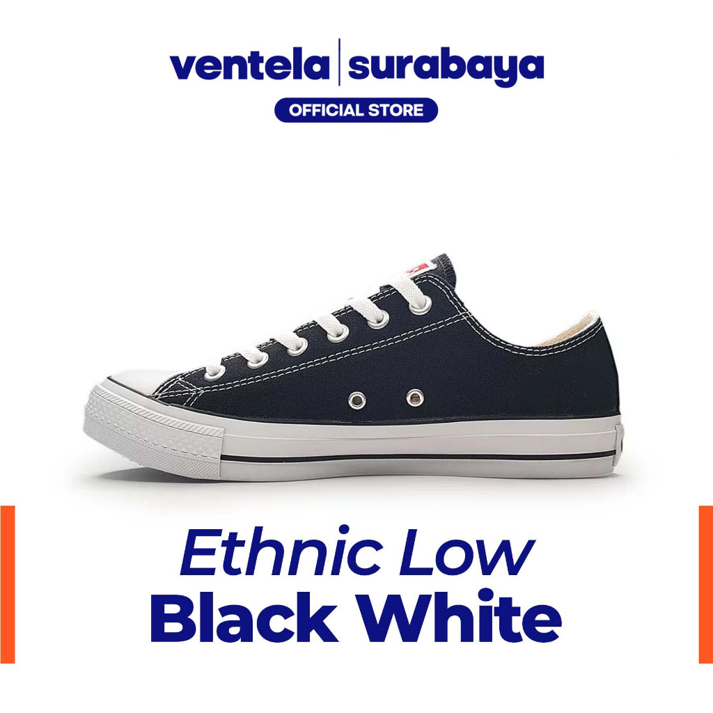 Jual Ventela Ethnic Low Black White | Shopee Indonesia