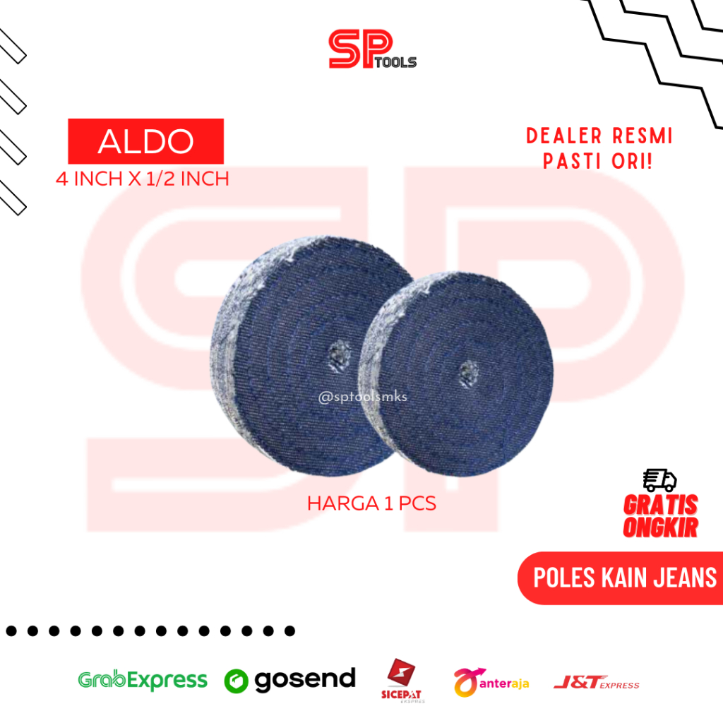Jual MATA AMPLAS GERINDA KAIN POLES POLISH JEANS LEVIS 4INCH 4" X 1/2 ...