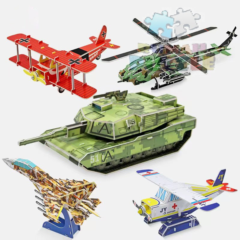 Jual Puzzle 3D DIY bahan foam & paper JEEP | TANK | TRANSPORT | PLANE ...