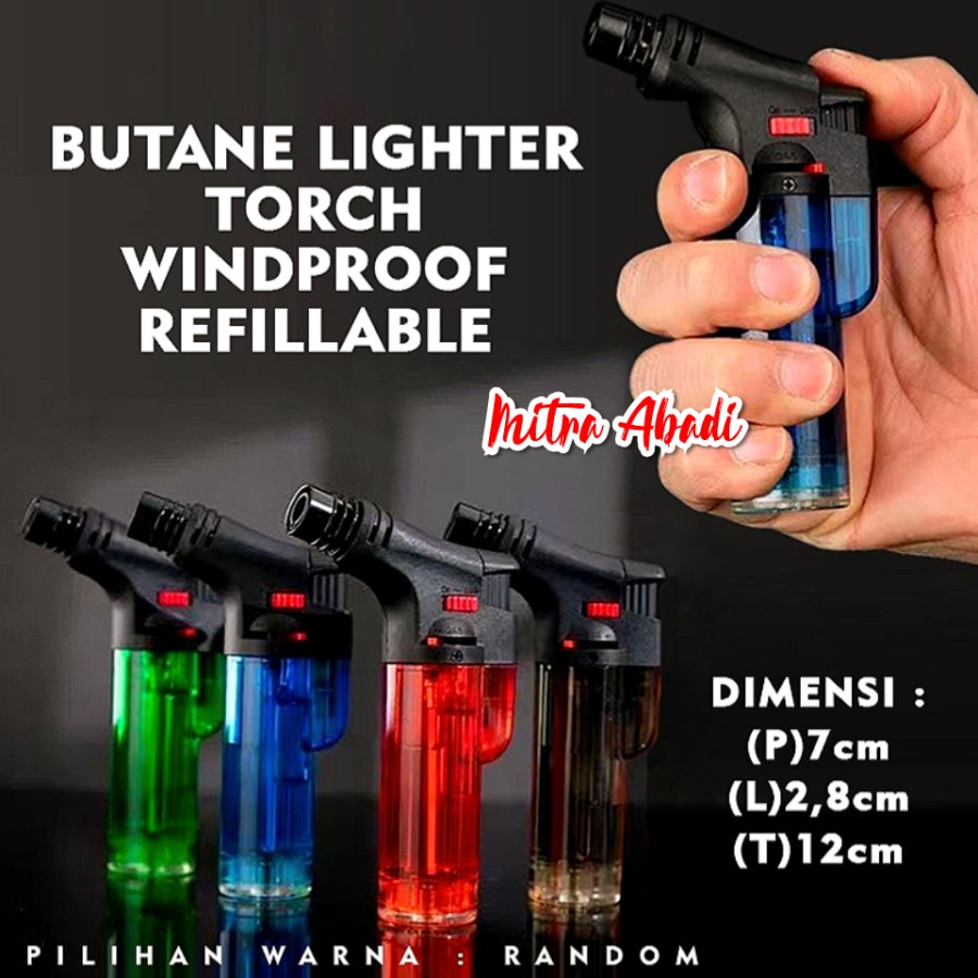 Jual BLOW GAS TORCH BUTANE LIGHTER TORCH WINDPROOF REFILLABLE FLAME GUN ...