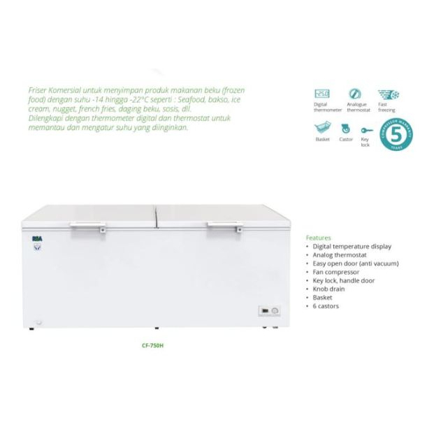 Jual RSA CF-750H CF750H CF 750 H Chest Freezer - Box Pendingin - Lemari ...
