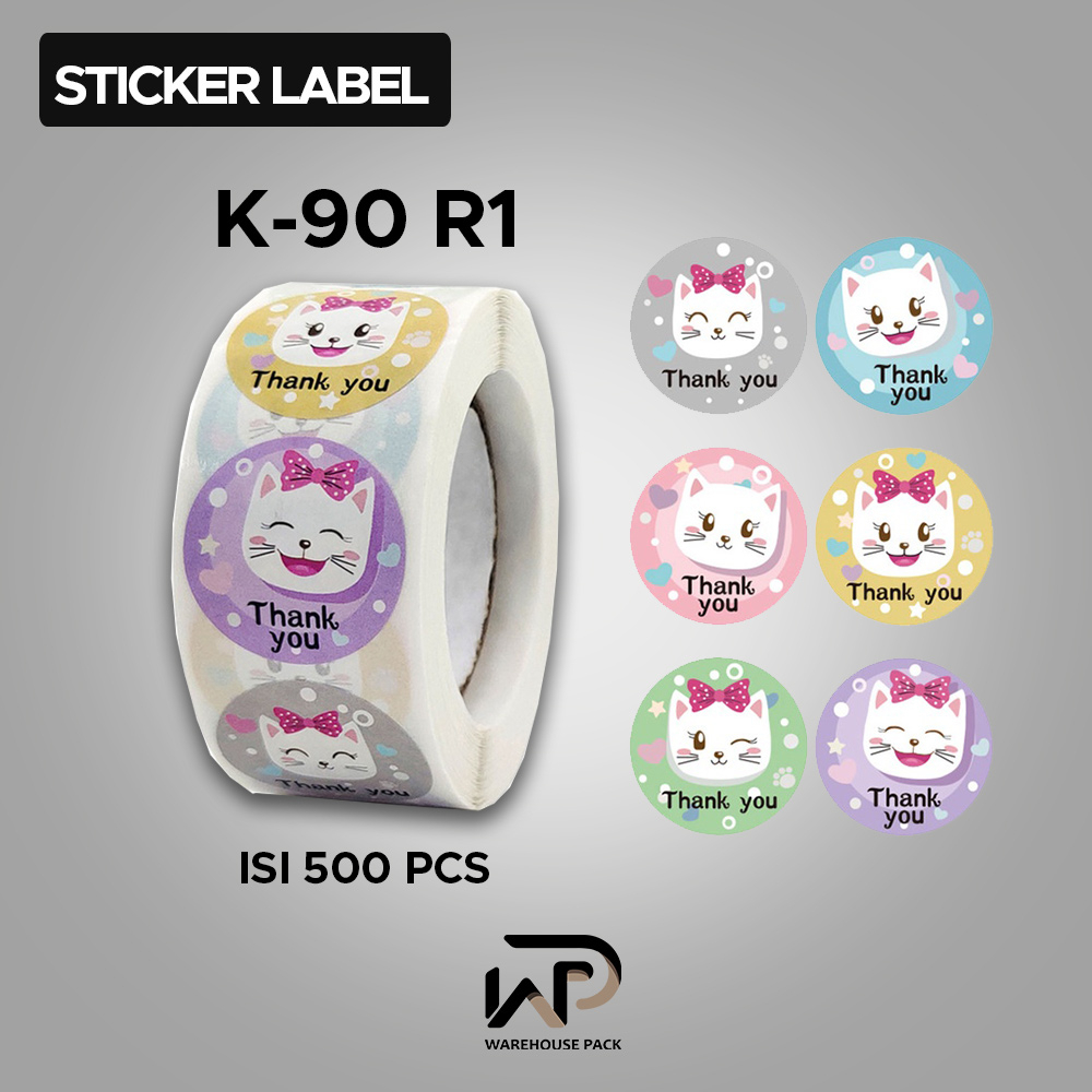 Jual 1 roll (500 pcs) Stiker Label Tulisan Thank You For Your Order ...