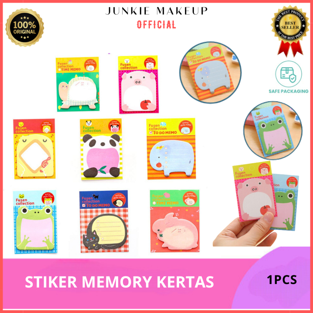 Jual Stiker Buku Kecil/ Animal Sticky Notes Diary/ Stiker Memo Kertas ...