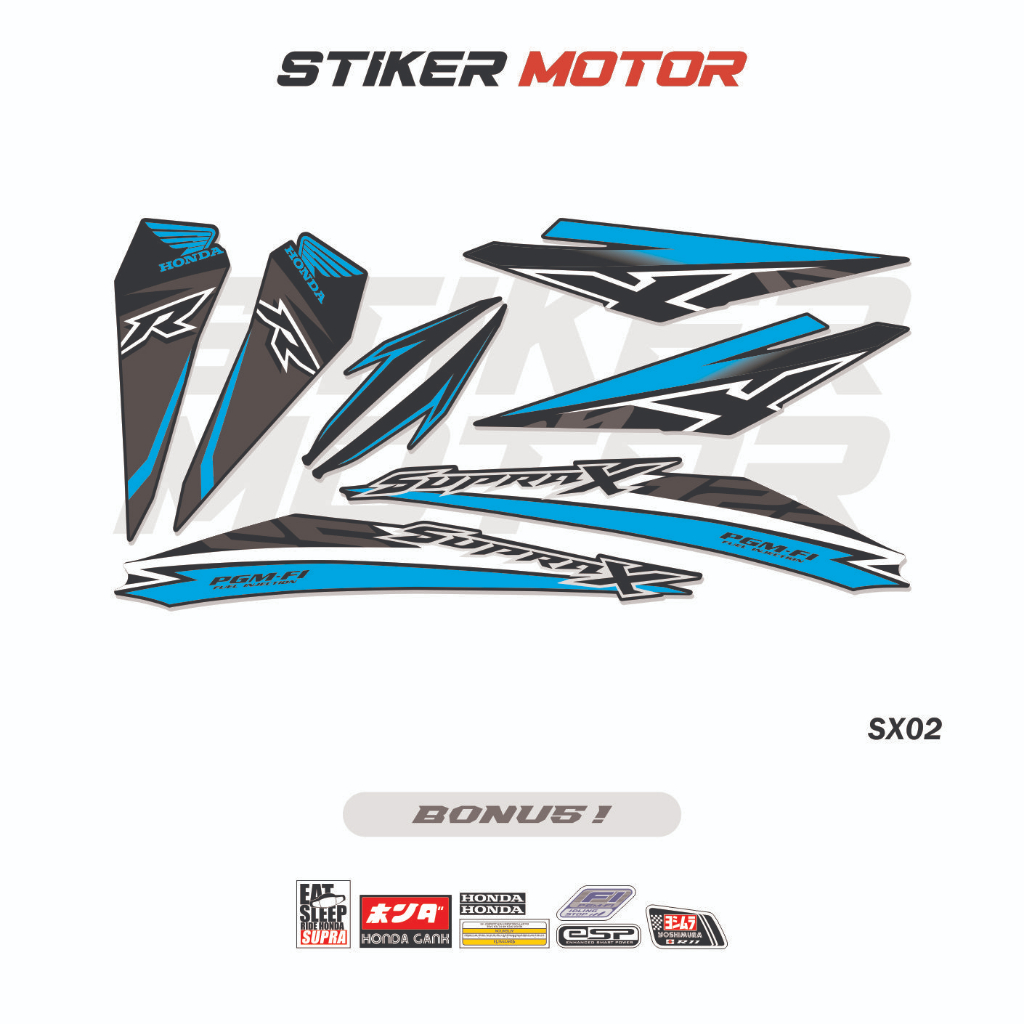 Jual SP02b BIRU MUDA STRIPING STIKER STICKER SUPRA X 125 PGM FI INJEKSI ...