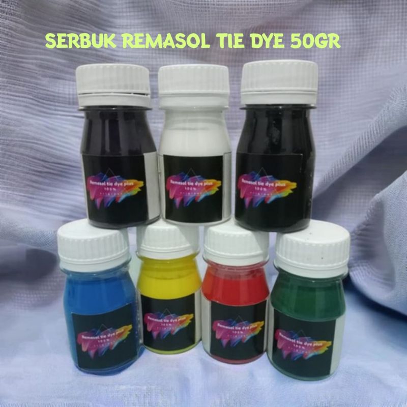 Jual (Botol 50gr)remasol serbuk pewarna tiedye batik bonus penguat ...
