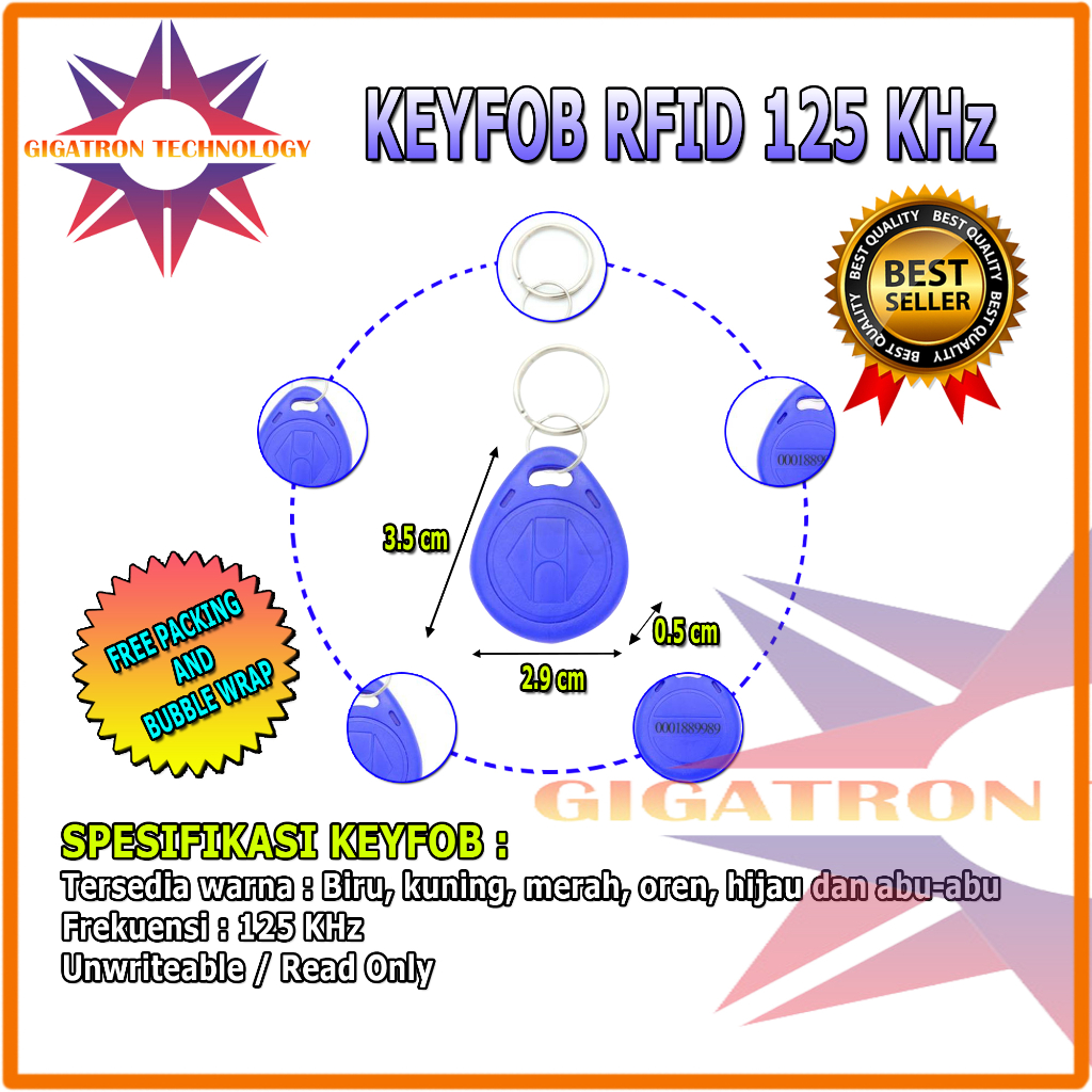Jual Keyfob RFID 125 Khz Keychain RFID 125 KHZ Proximity Kunci ...