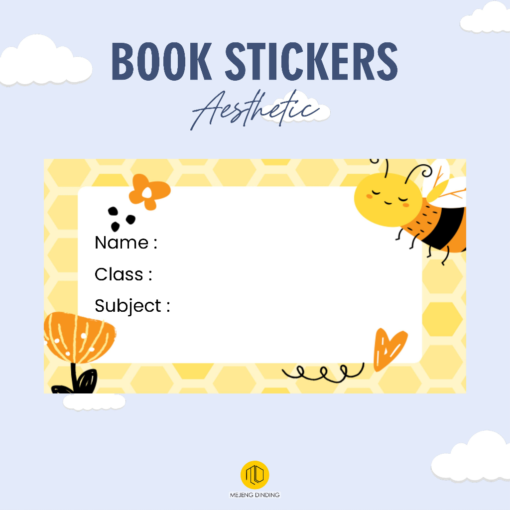 Jual STIKER MAPEL ISI 30 PCS / STIKER BUKU CUSTOM TEMA LEBAH LAUT BUNG ...