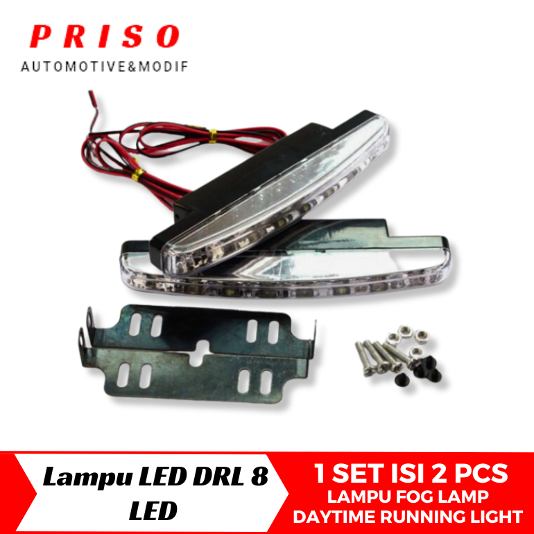 Jual Lampu LED DRL 8 LED TITIK MATA Mobil Daytime Running Light Foglamp ...