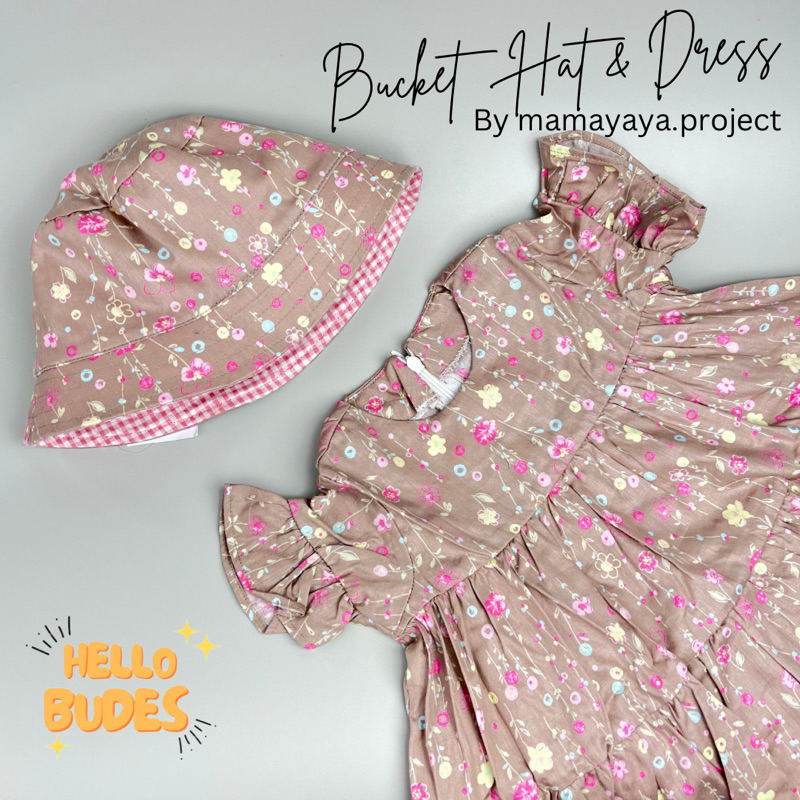 Jual Bucket Hat bundling Flare Dress mamayaya project | Shopee Indonesia