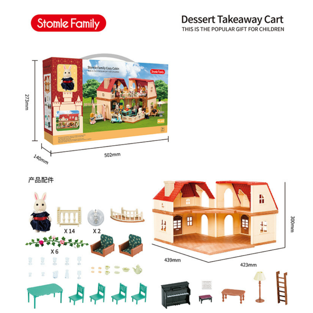 Jual MALOTOYS - STOMLE FAMILY Villa A06 A08 A09 Cozy Cabin Doll House ...
