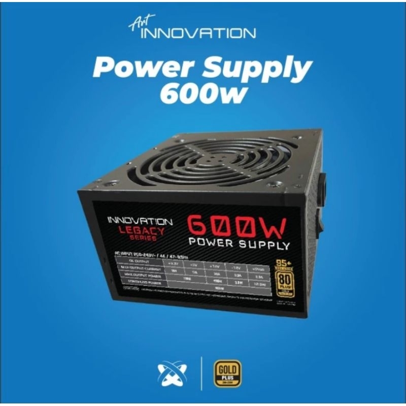 Jual POWER SUPPLY INNOVATION 600 WATT GOLD PLUS 80+ | Shopee Indonesia