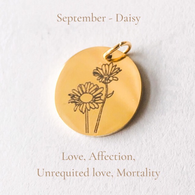 Jual Birth Month Flower Necklace Pendant / kaling bunga bulan kelahiran ...