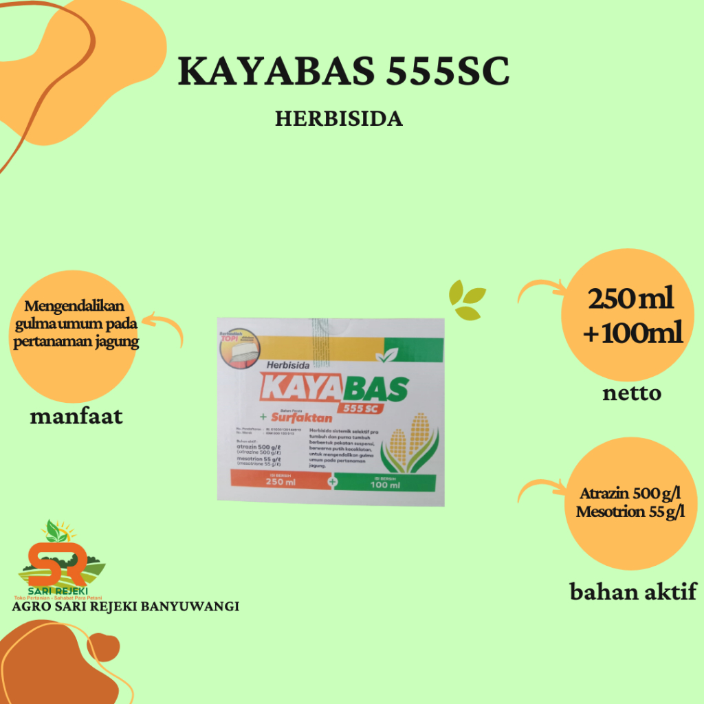 Jual PAKET KAYABAS 555SC 250ML HERBISIDA SPESIALIS PERTANAMAN JAGUNG ...