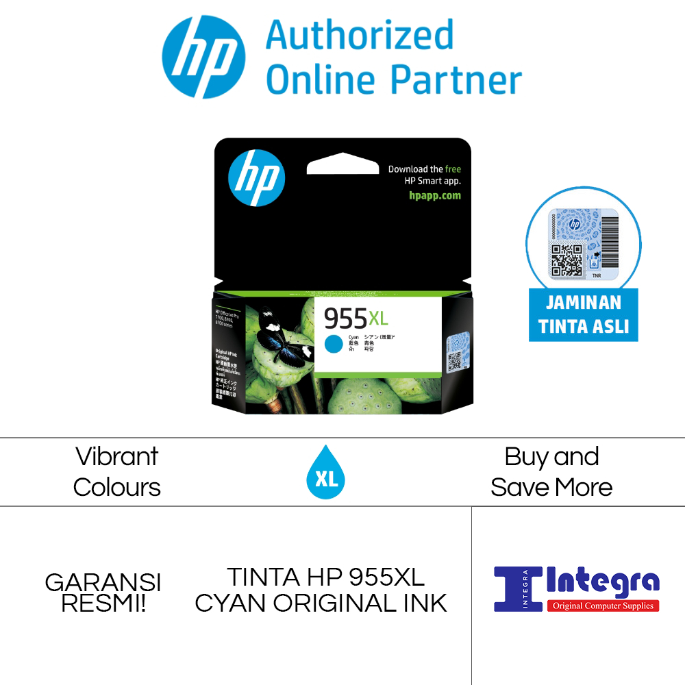 Jual Tinta HP 955XL | 955 XL Cyan Original Cartridge - L0S63AA Printer ...