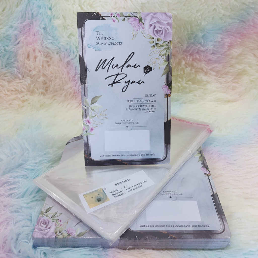 Jual Blangko Undangan Pernikahan INDIE 82 Per Pack isi 100 + Plastik ...