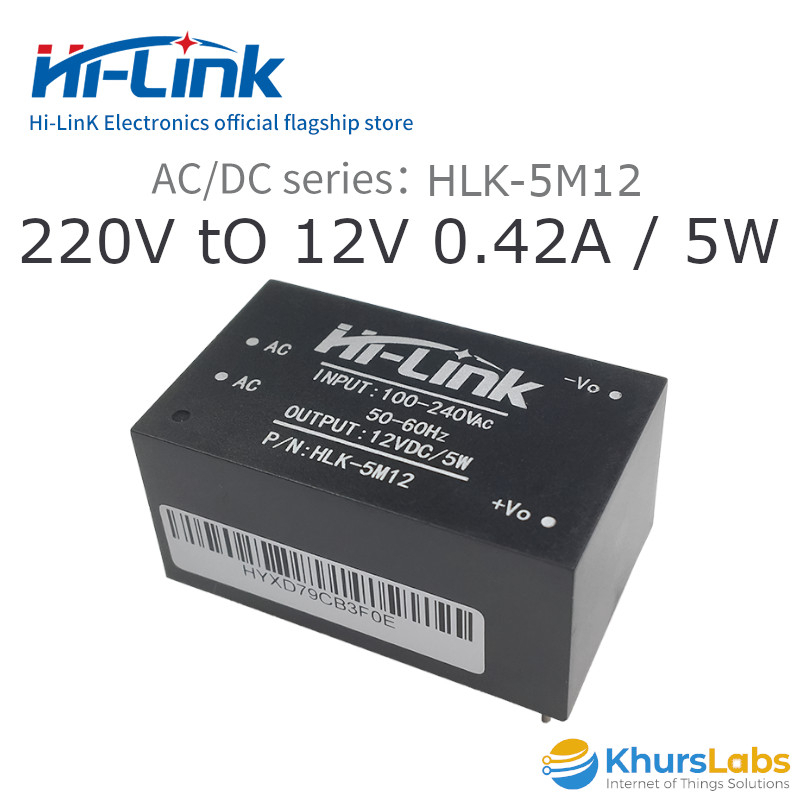 Jual Hi-Link HLK-5M12 AC 220V to DC 12V 5 Watt 0.42A Hilink Power Supply | Shopee Indonesia