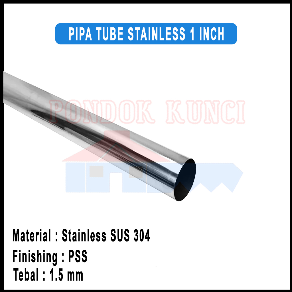Jual Pipa Stainless 1 Inch Bulat Tebal 1,5 mm SUS 304 Tubing Stainless Pipa Cubicle Toilet ...