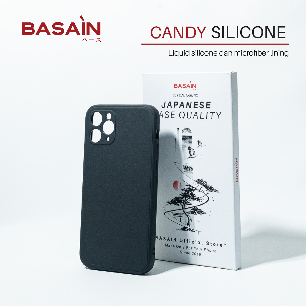 Jual BASAIN Casing iPhone 12/Mini/Pro/Max Candy Silicone Case - Black ...