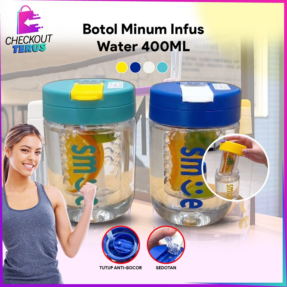 Jual CT C828 Botol Minum Infus Water dengan Sedotan 400ML Anti Tumpah ...