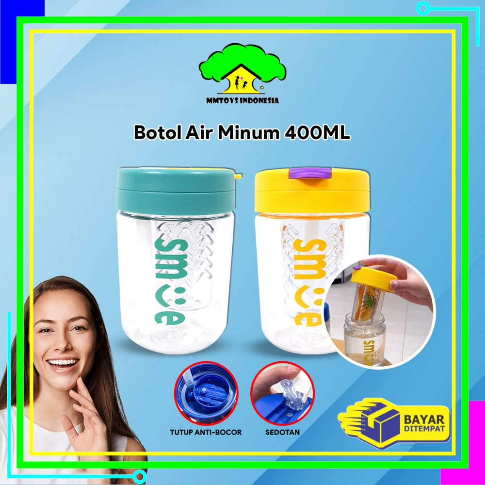 Jual MI-C828 Botol Minum Infus Water Transparan Minimalis 400ML Anti ...