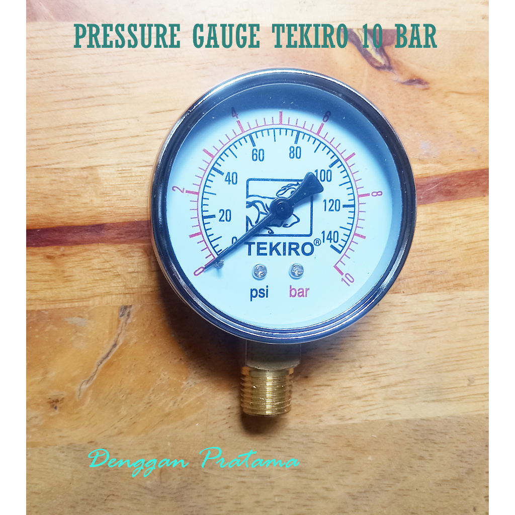 Jual Pressure Gauge Tekiro 10 Bar Manometer Alat Ukur Tekanan Kompresor ...