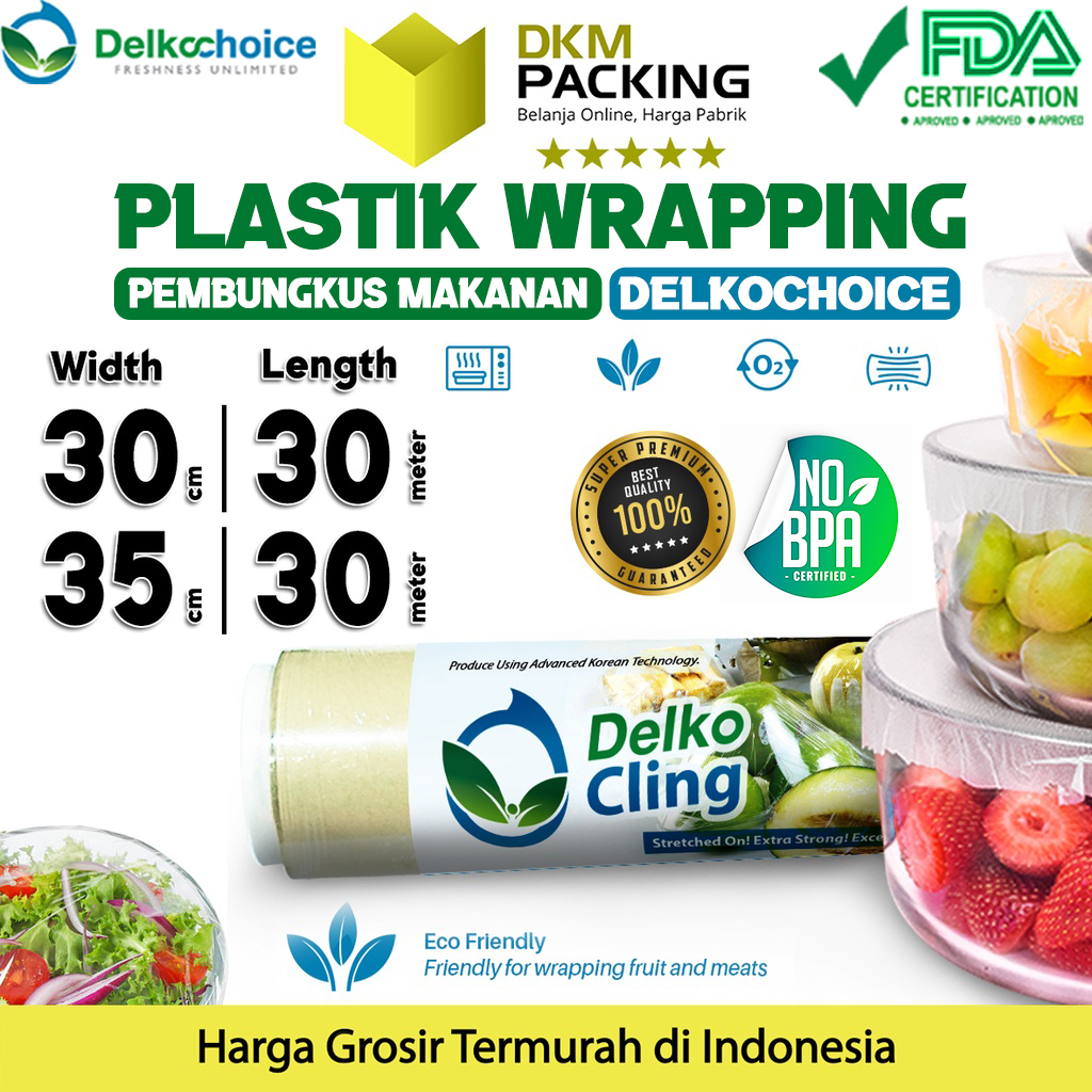 Jual Plastik Cling Wrap 30meter Food Wrapping Pembungkus Makanan DELKO ...