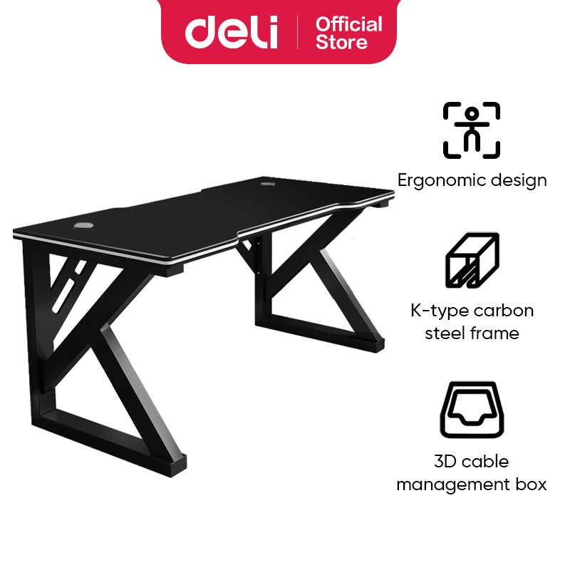 Jual Deli Furniture Meja Gaming / Meja Komputer / Gaming Table Hitam ...