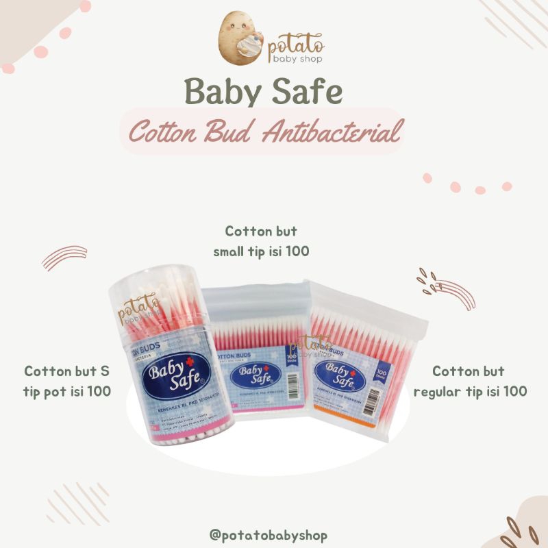 Jual Baby Safe Cotton Buds Antibacteria Regular Tip & Small Tip ...