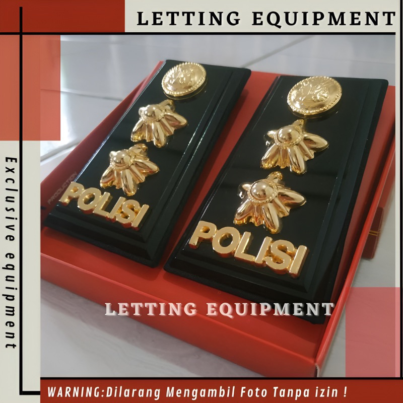 Jual Pangkat pdh Ipda Iptu Akp Kompol Akbp full mika kilap hitam ...
