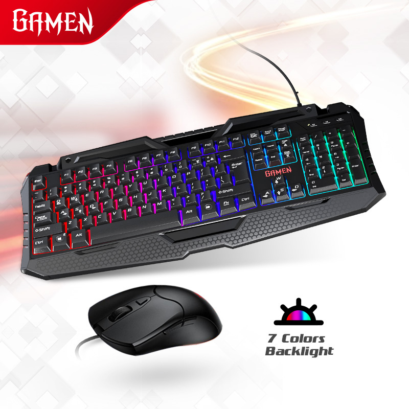 Jual GAMEN Keyboard Mouse Gaming Combo Station II 3600 DPI 7 Mode RGB ...