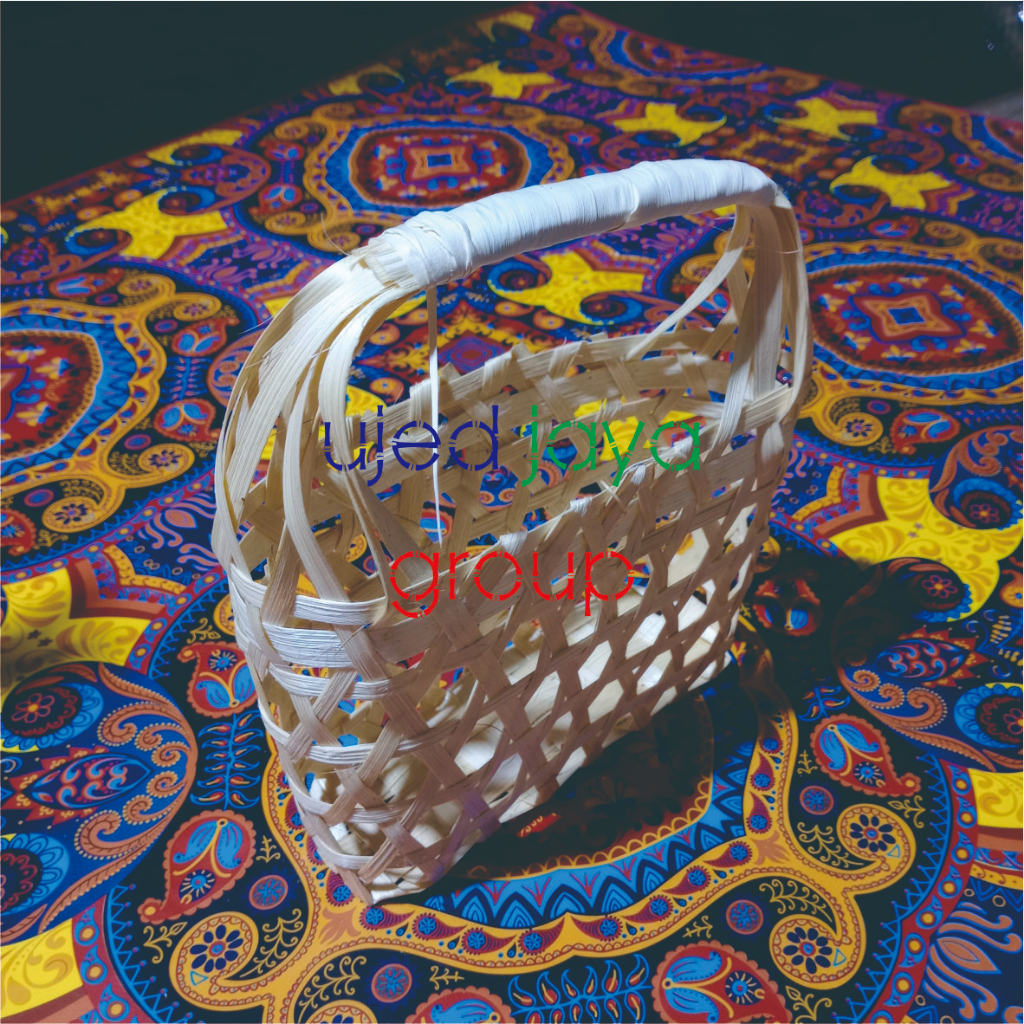 Jual Tempat parcel dari anyaman bambu tipe kantong ukuran 20 x 7 x 15 ...