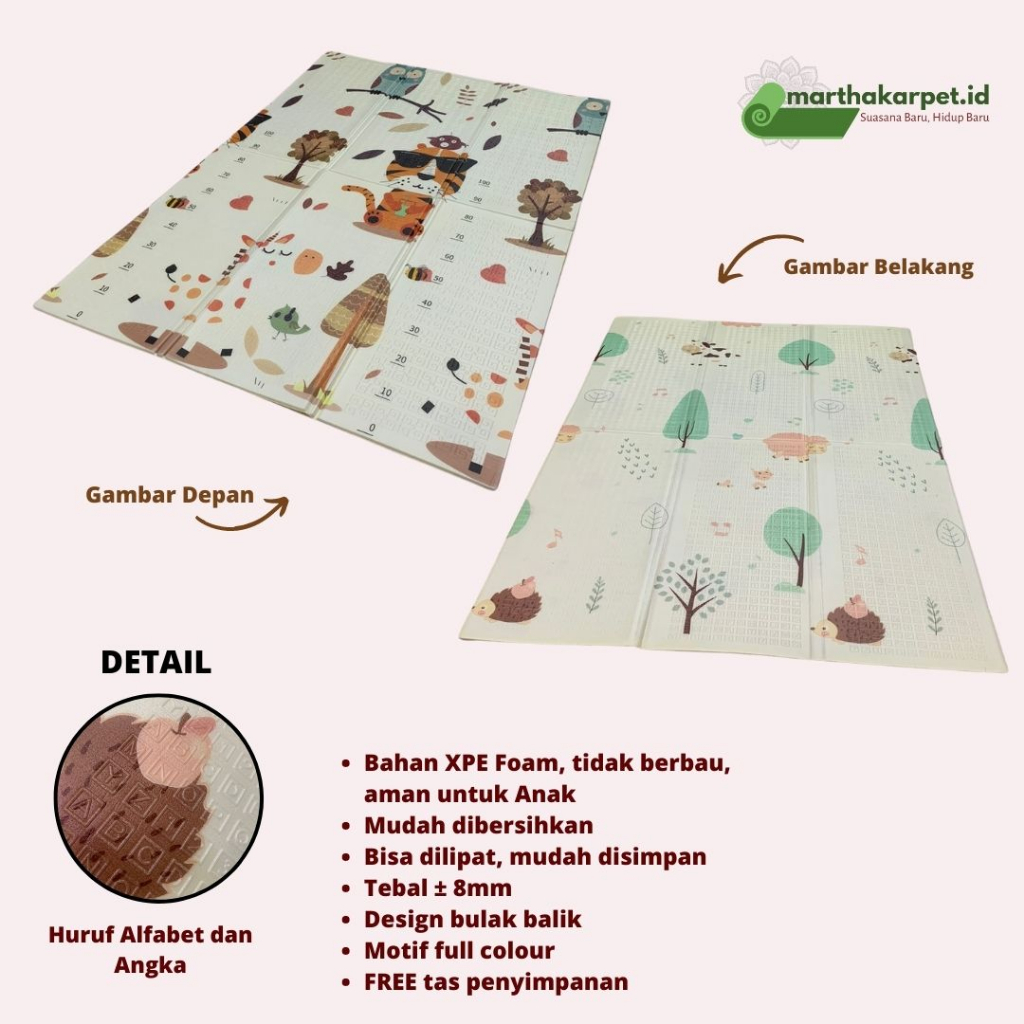 Jual [MARTHA KARPET ] Baby Playmat Matras Foam Bayi Karpet Tikar Lipat ...