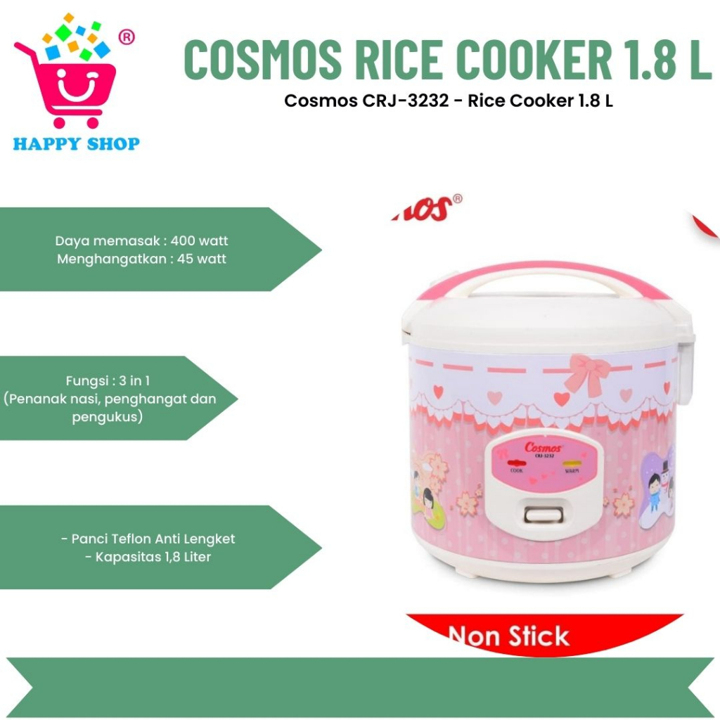 Jual Cosmos CRJ-3232 - Rice Cooker 1.8 L | Shopee Indonesia