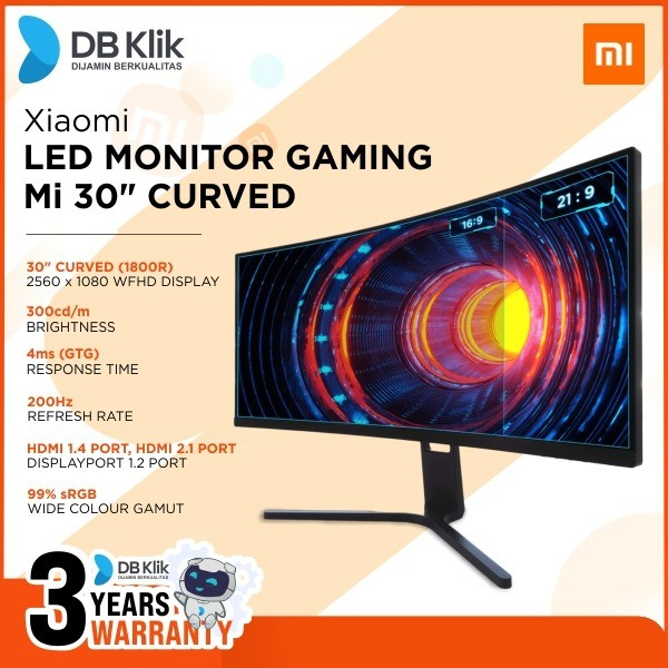 Jual Led Monitor Gaming Xiaomi MI 30" 200Hz Curved Wfhd Hdmi Dp - Mi ...