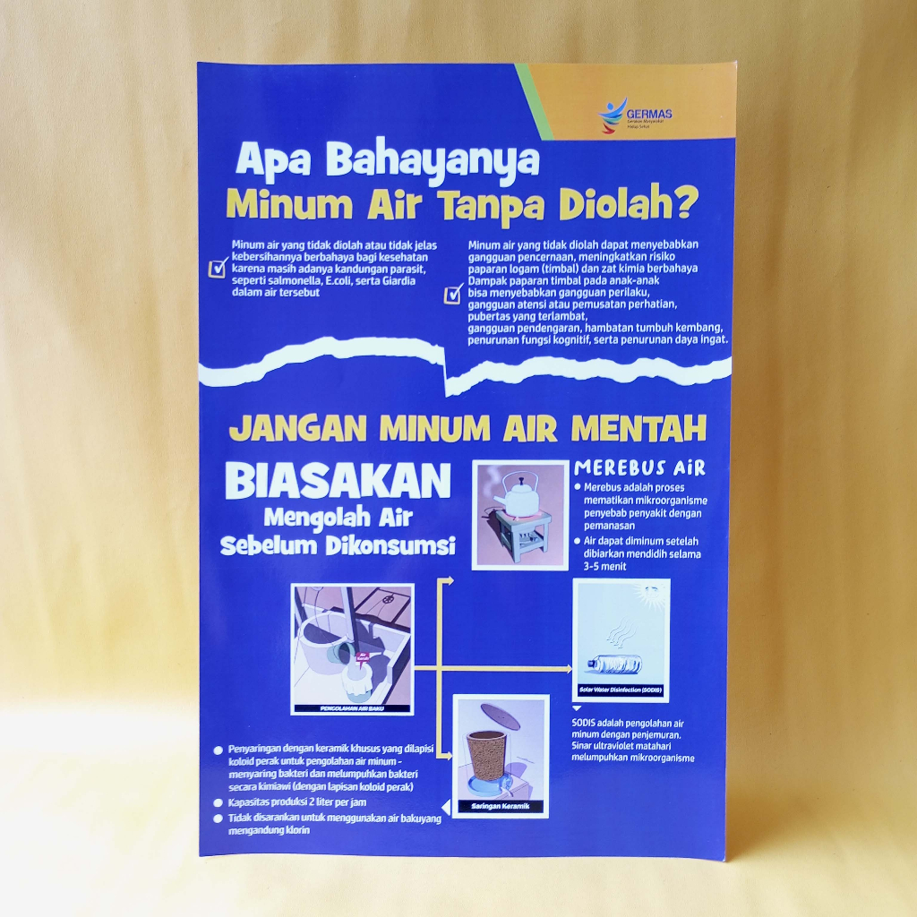 Jual Poster STBM | Poster Bahaya Minum Air Tanpa Diolah | Pengolahan ...