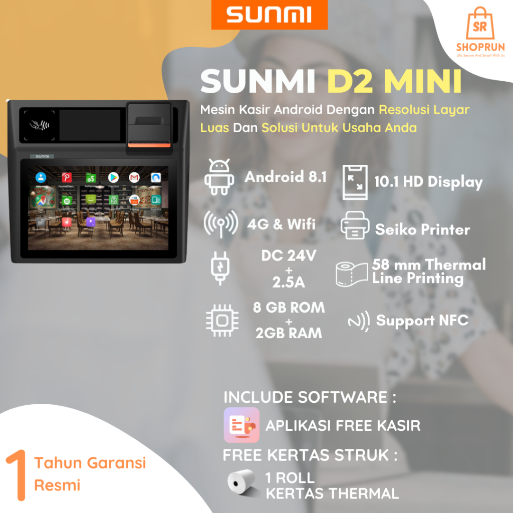 Jual Mesin Kasir Android Desktop SUNMI D2 POS / OLSERA / QASIR - D2 ...