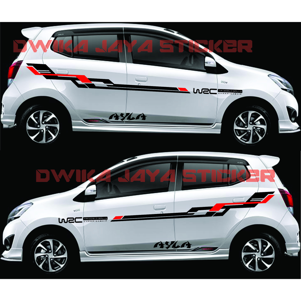 Jual sticker variasi list body samping mobil ayla cutting sticker decal ...