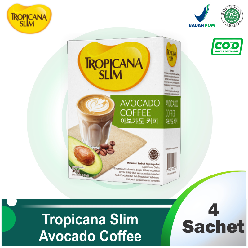 Jual Tropicana Slim Avocado Coffee 4 Sachet - Kopi Susu Nikmat Tanpa ...