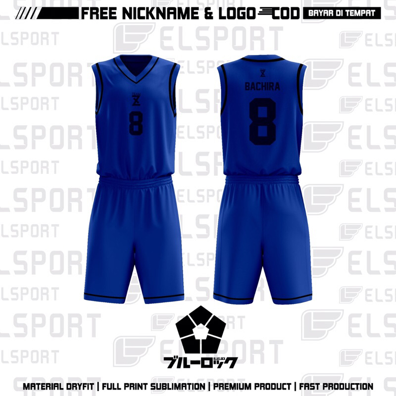 Jual Jersey Futsal & Football Costum Anime Blue Lock Team Z Training ...