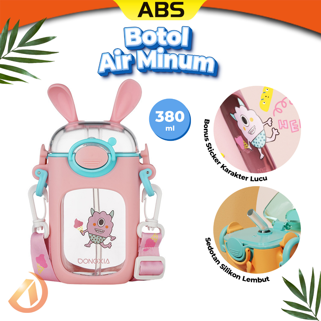 Jual ABS Botol Minum Rabbit Viral Warna Pastel Kapasitas 380ml/Tumbler ...