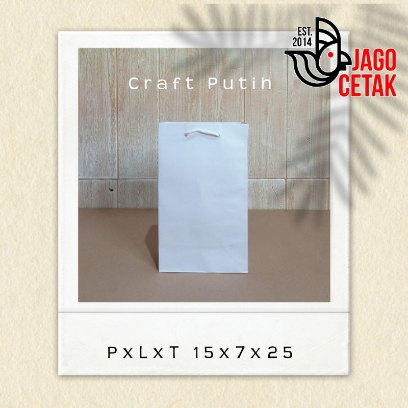 Jual Bag Putih 15x7x25 Craft paperbag goodie bag taskecil souverir tas ...