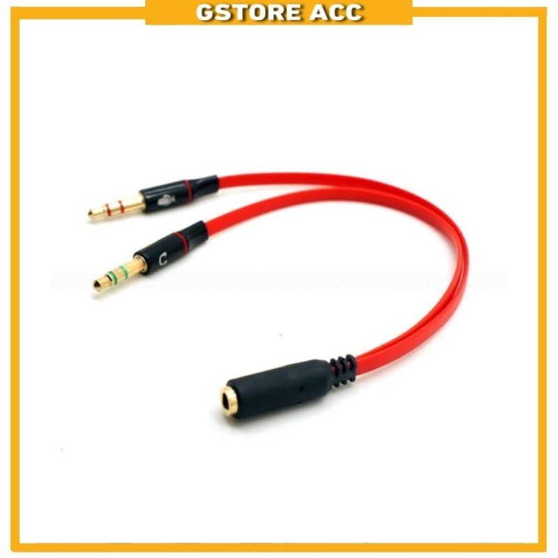 Jual AUDIO MIC SPLITTER COMBINER ADAPTOR FEMALE KE DUAL JACK 3.5 MM FOR ...