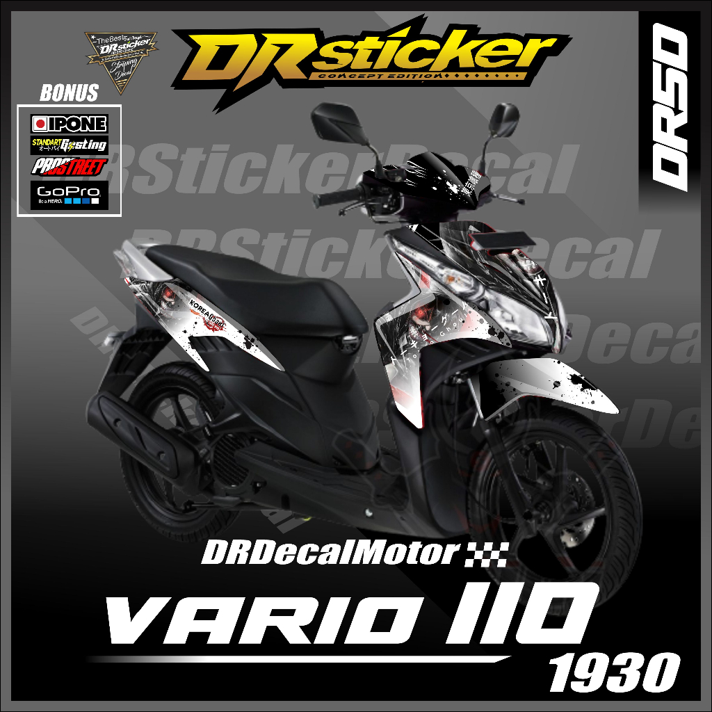 Jual Decal Vario 110 techno design korea ghoul sticker decal motor ...