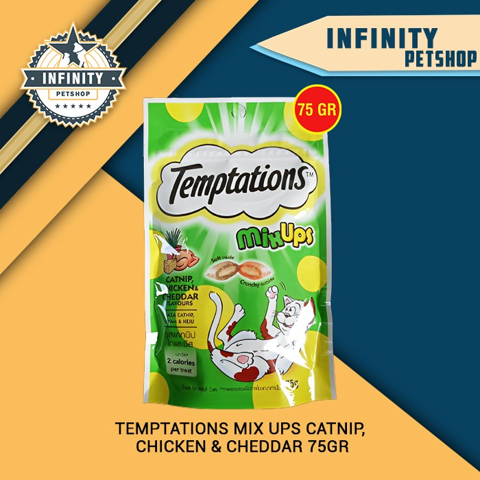 Jual Snack Cemilan Kucing Cat Treat Temptations Mix Up 75 Gram | Shopee ...