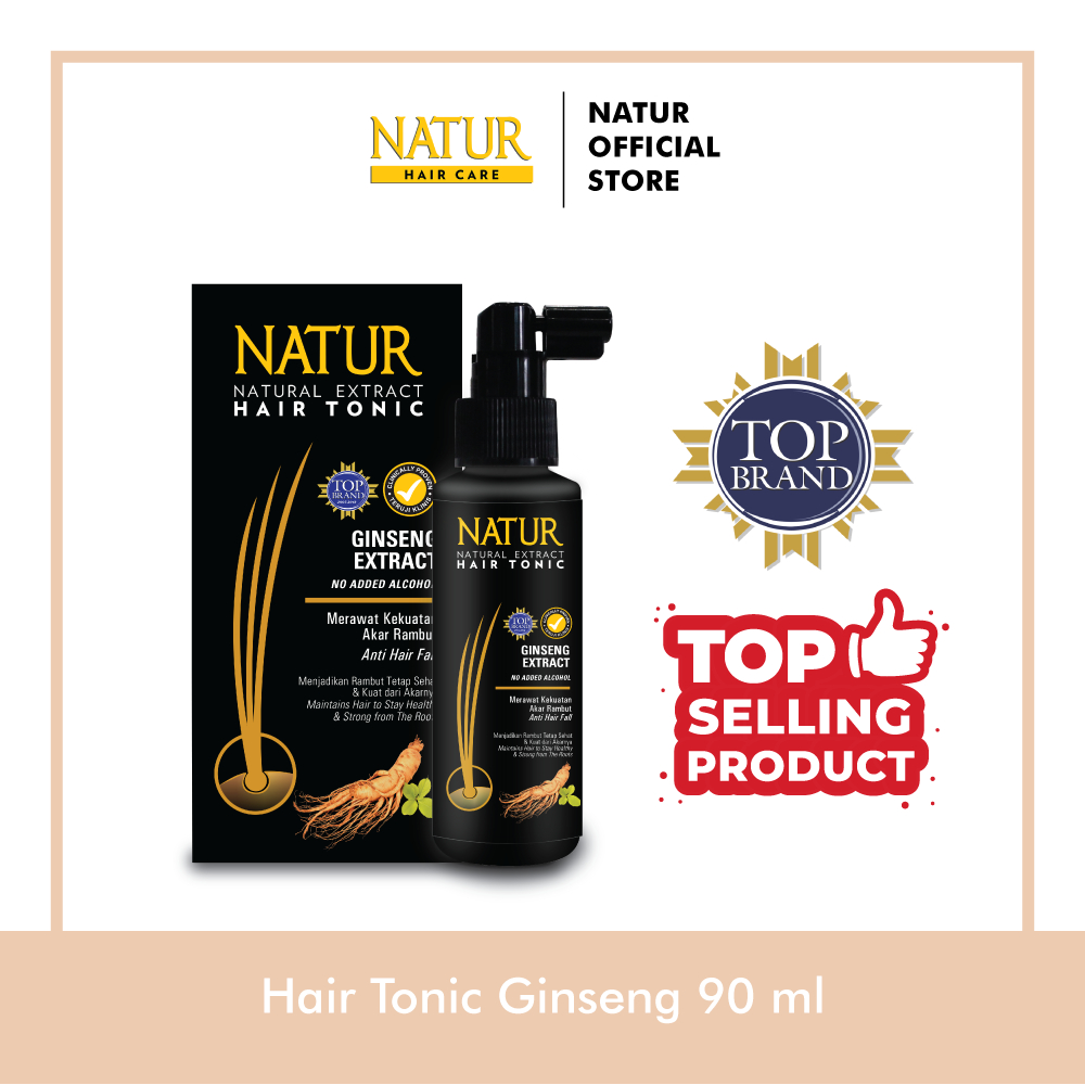 Jual Natur Hair Tonic Ginseng 90 ml - Tonik Rambut Rontok / Anti Hair ...