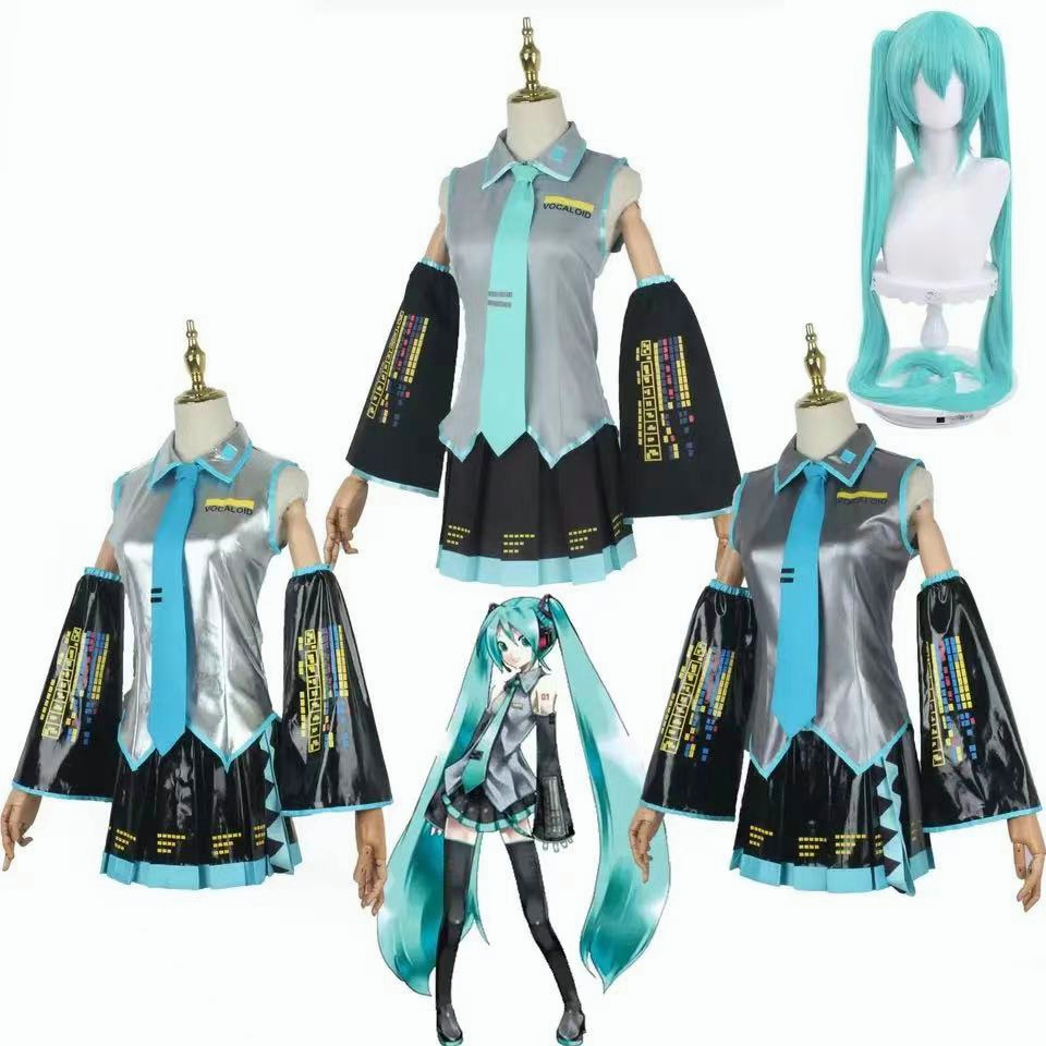 Jual Vocaloid Miku Cosplay Wig Costume Japan Midi Dress Beginner Future ...