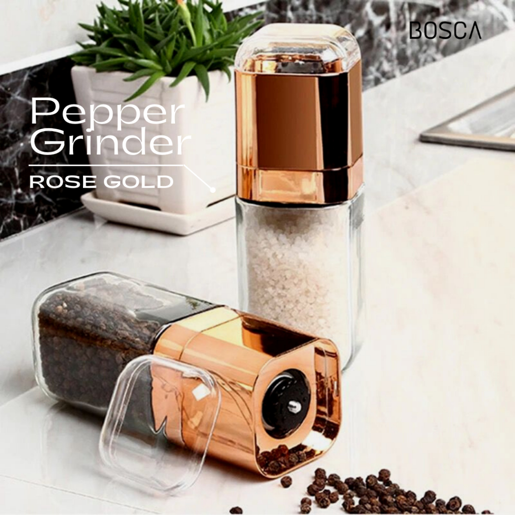 Jual Bosca Living - Rose Gold Manual Grinder Glass Bottle / Grinder ...