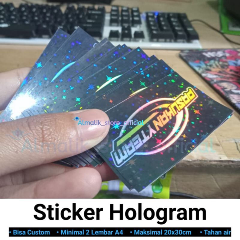 Jual Print Cetak Sticker hologram rainbow custom A4 plus laminasi ...